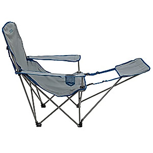 ALPS Mountaineering Escape Lounge Camping Chairs for Adults with Footrest and Adjustable Armrests, Sturdy Steel Frame, Compact Foldable Design, and Carry Bag, Gray/Blue - New