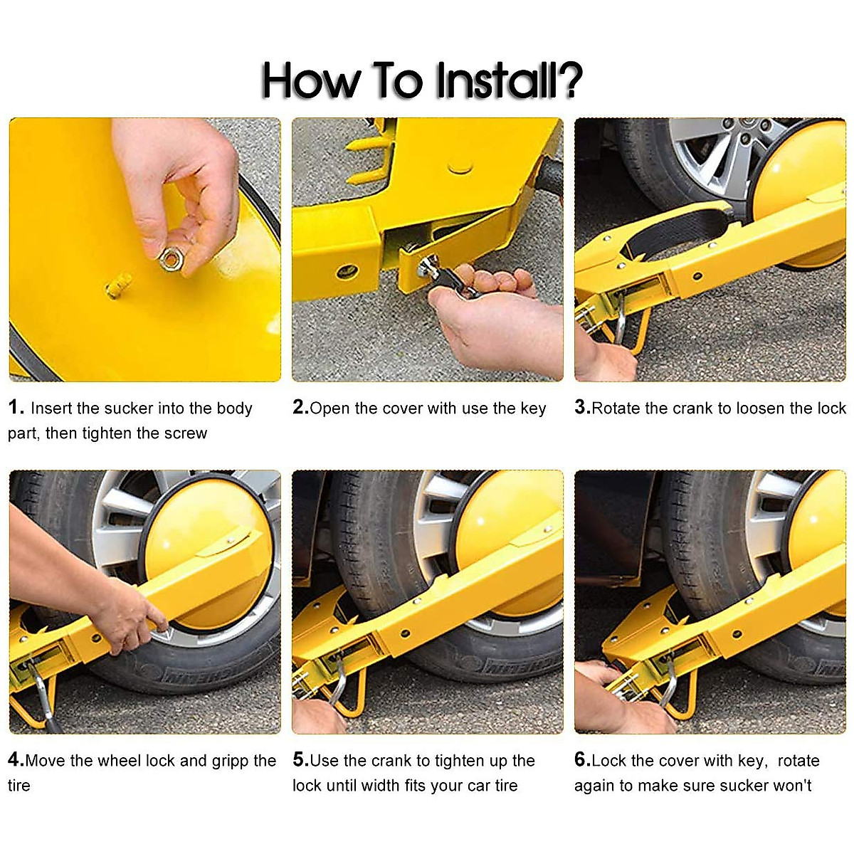 ALAVENTE Car Wheel Locks, 2pcs Wheel Lock Heavy-Duty Anti Theft Parking Wheel Lock Car Parking Wheel Lock