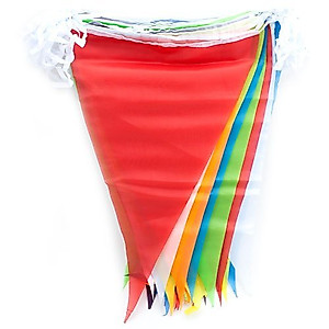 100 Foot Pennant Flag Banner | 48 Weatherproof Flags | Party Supplies for Decoration | Multicolor Pack of 1