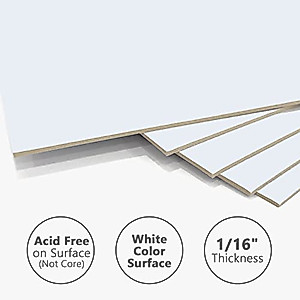 Somime 10-Pack White Uncut Picture Frame Backing Board,Acid Free 8x10 White Matte Picture Board for Photos