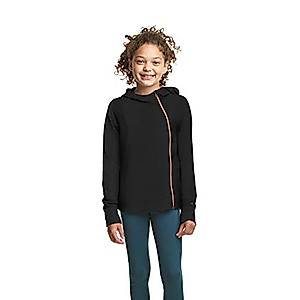 C9 Champion Girls' Fleece Asymmetrical Jacket, Ebony Heather, Medium