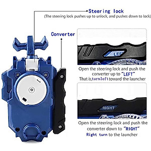 SUPERBLADE Metal Fusion Games Blade Toy Set Sparking Launcher Grip Bey Battling Top Burst B-145 DX Starter Venom Diabolos.Vn.Bl Left and Right Launcher Play Blades Gaming Toy Set Gift for Boys 4-8-12+