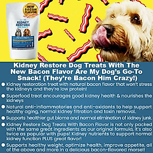 Kidney Restore Bacon Dog Treats 8oz for Canine Kidneys Low Protein Dog Treats for Kidney Support for Dogs. Renal Treats for Any Kidney Dog Diet