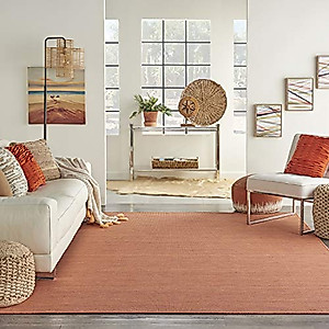 Nourison Positano Indoor-Outdoor Terracotta 4' x 6' Area Rug, Easy Cleaning, Non Shedding, Bed Room, Living Room, Dining Room, Backyard, Deck, Patio (4x6)