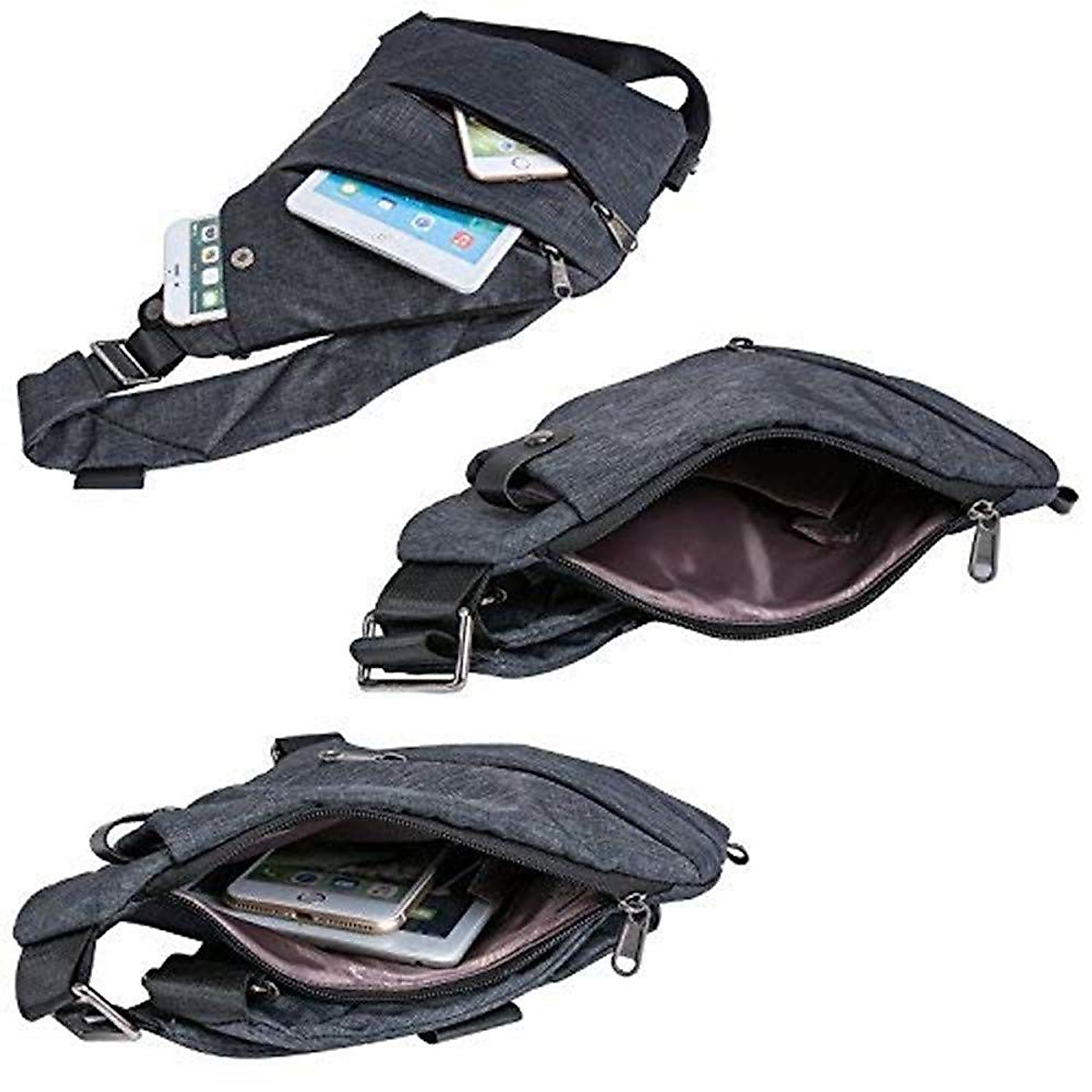 Xinxinyu Sling Bag Chest Backpack Casual Daypack Shoulder Crossbody Lightweight Anti Theft Outdoor Sport Travel Hiking for Men Women (Grey 1)