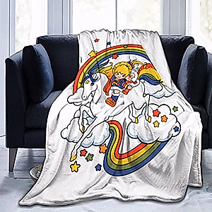 Qualet Rain-Bow Brite Ultra-Soft Micro Fleece Blanket Home Decor Throw Lightweight for Couch Bed Sofa 60"X50"