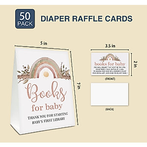 Yuansail Book Request For Baby Shower, books cards, 1 Sign & 50 Cards Per Pack – (bb001-book)