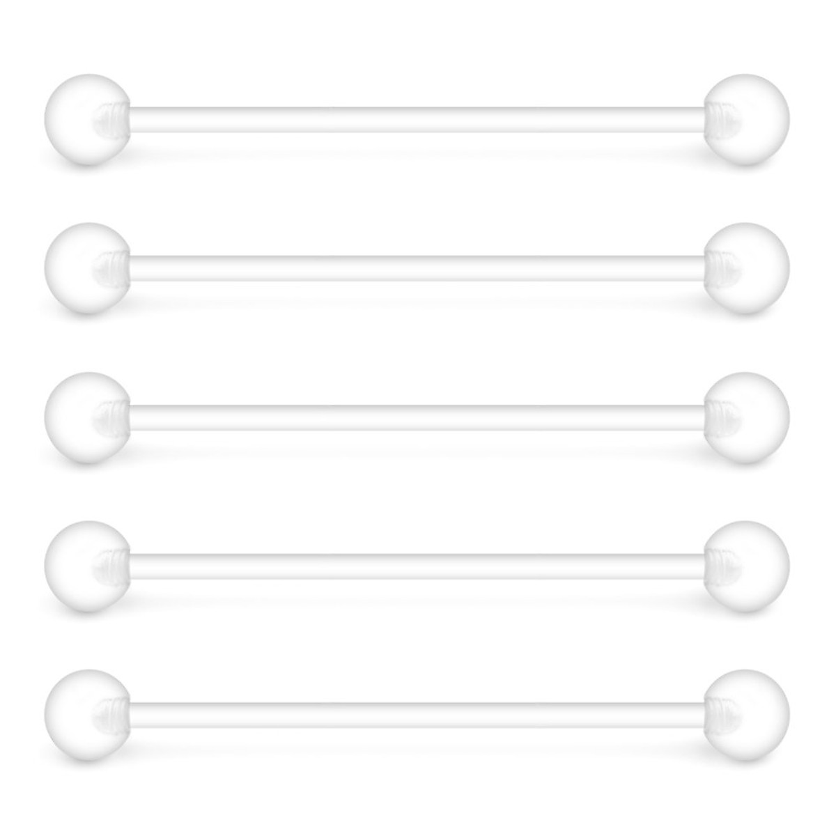 Ruifan 5 Pieces Pregnancy Sport Maternity Clear Flexible Bioplast 14G Belly Navel Button Ring Cartilage Earring Industrial Barbells Body Jewelry Piercing Retainer 1.5Inch (38mm)