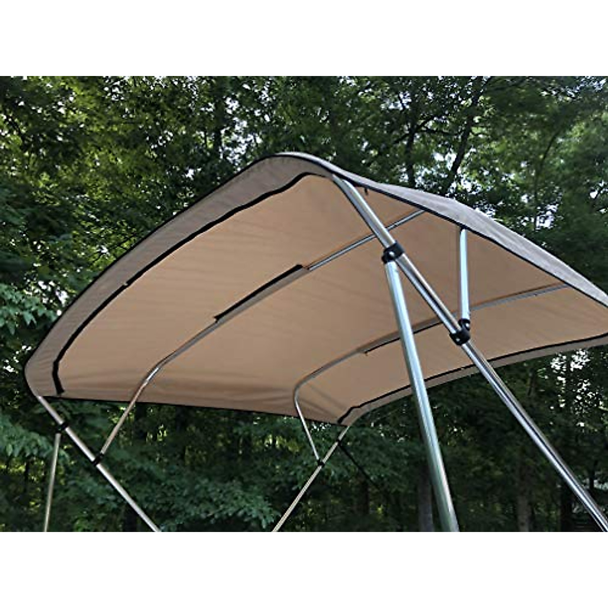 Replacement Bimini Top Canvas with Boot, Beige, 10' Long x 8.5' Wide, 16oz, by Cypress Rowe Outfitters, 4 Bow, fits 97"-103" Width