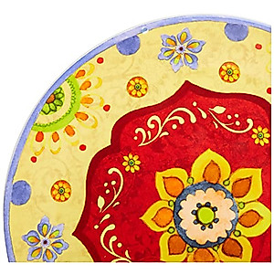 Certified International Tunisian Sunset 9" Dinner Plates, Set of 4, 10.5", Multicolor
