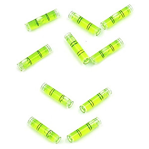 Chiloskit 10 Pcs Cylindrical Plastic Bubble Spirit Level Vials for RV TV Picture Frame Hanging Tool Leveler, 8x35mm