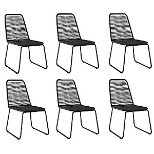 WFAUIBR Dining Set 7 Piece Patio,Patio Furniture Set,Lawn Chairs Set ，for Bedroom, Office, Teaching Building, Library, Flower Shop, Porch，Black/B,7 Piece 63"