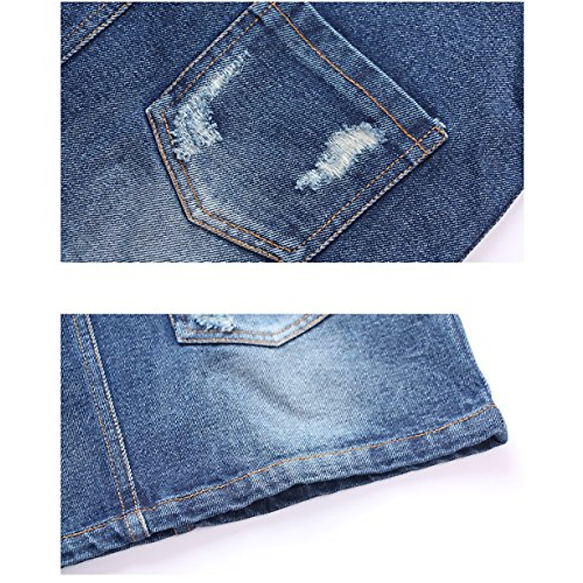 KIDSCOOL SPACE Girls Bibs Pocket Adjustable Straps Casual Jean Overall Dress,Blue,6-7 Years