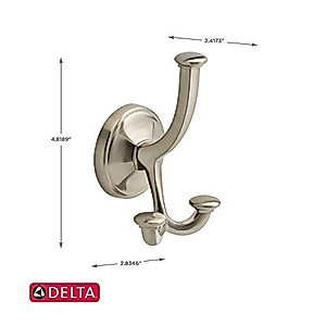 Delta Portman Triple Robe Hook in Satin Nickel