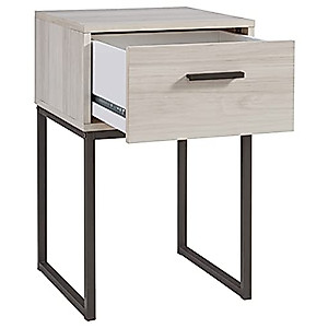 Signature Design by Ashley Socalle Modern Industrial Nightstand, Natural Beige