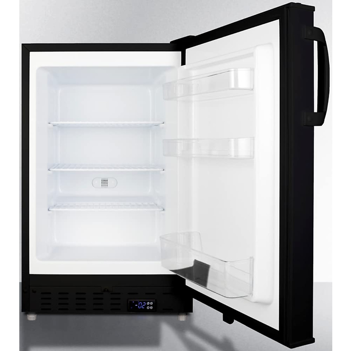 Summit Appliance ALFZ37B Built-in Undercounter ADA Compliant Residential All-Freezer in Black, Door Storage, Temperature Alarms, Open Door Alarm, Adjustable Thermostat and Manual Defrost