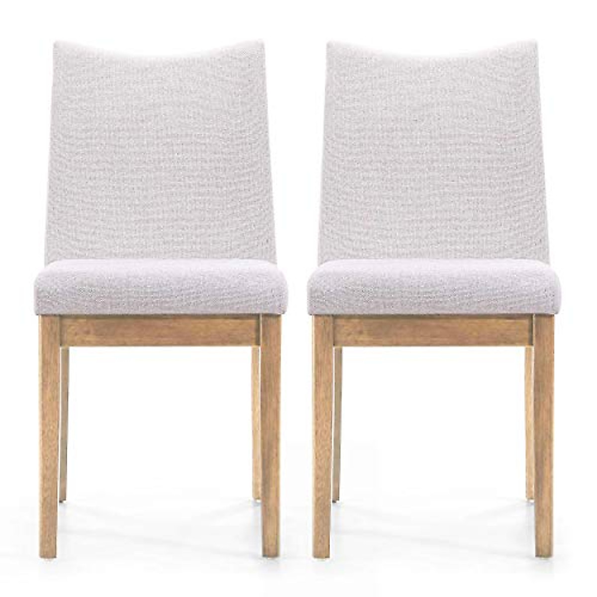 Christopher Knight Home Ignativs Fabric Dining Chair (Set of 2), Light Beige and Oak