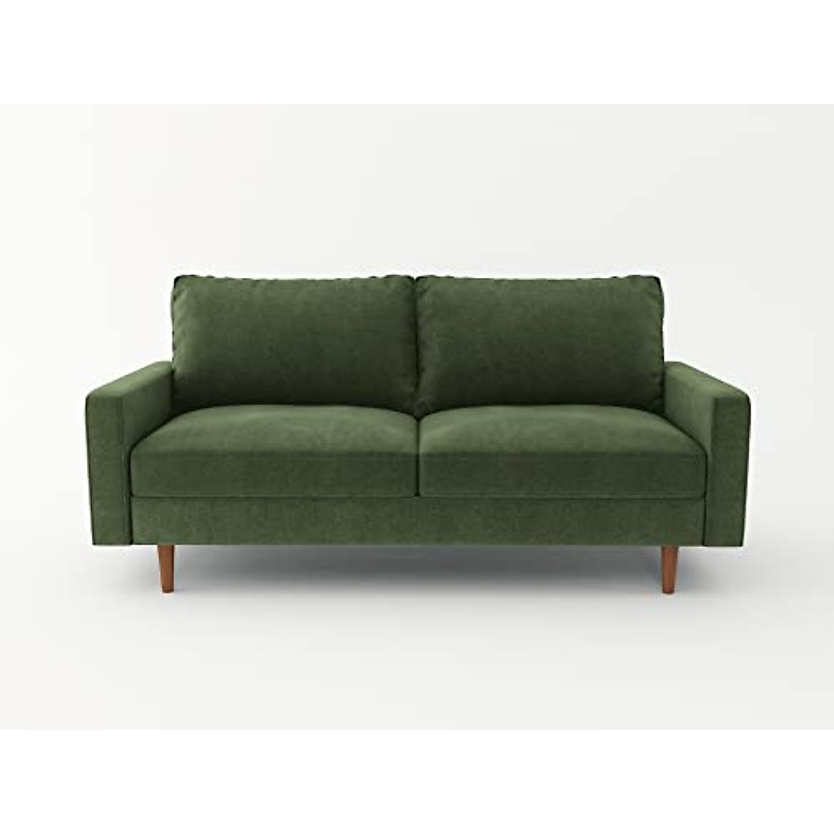 SILKIR 3-Person Couch for Living Room | Perfect for: Apartment/Studio/Office & Small Space | Velvet Fabric | Fast and Easy Assembly | (Olive Green) Modern Contemporary Mid-Century, 70 Inch Sofa