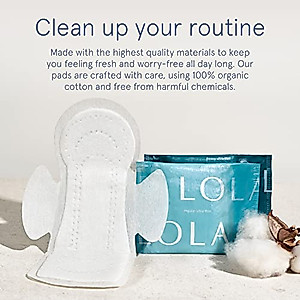 LOLA Organic Cotton Pads, 60 Count - Ultra Thin Pad with Wings, Cotton Organic Pads for Women, HSA FSA Approved Products Feminine Care, Heavy & Regular