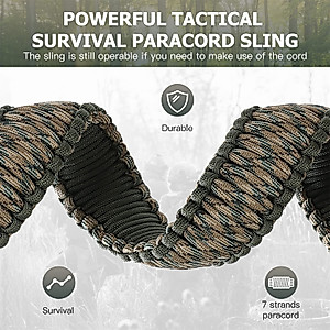 DDOUT Paracord Rifle Sling with Swivels, Two-Point Sling Quick Adjustable Length Strap for Hunting/Crossbow Sling
