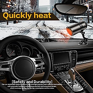 Car Heater,2 in 1 Fast Heating & Cooling Function Car Fans,12V 150W Portable Car Heater Defroster,Plug in Automobile Windshield Defogger and Defroster with Suction Holder for Most Cars