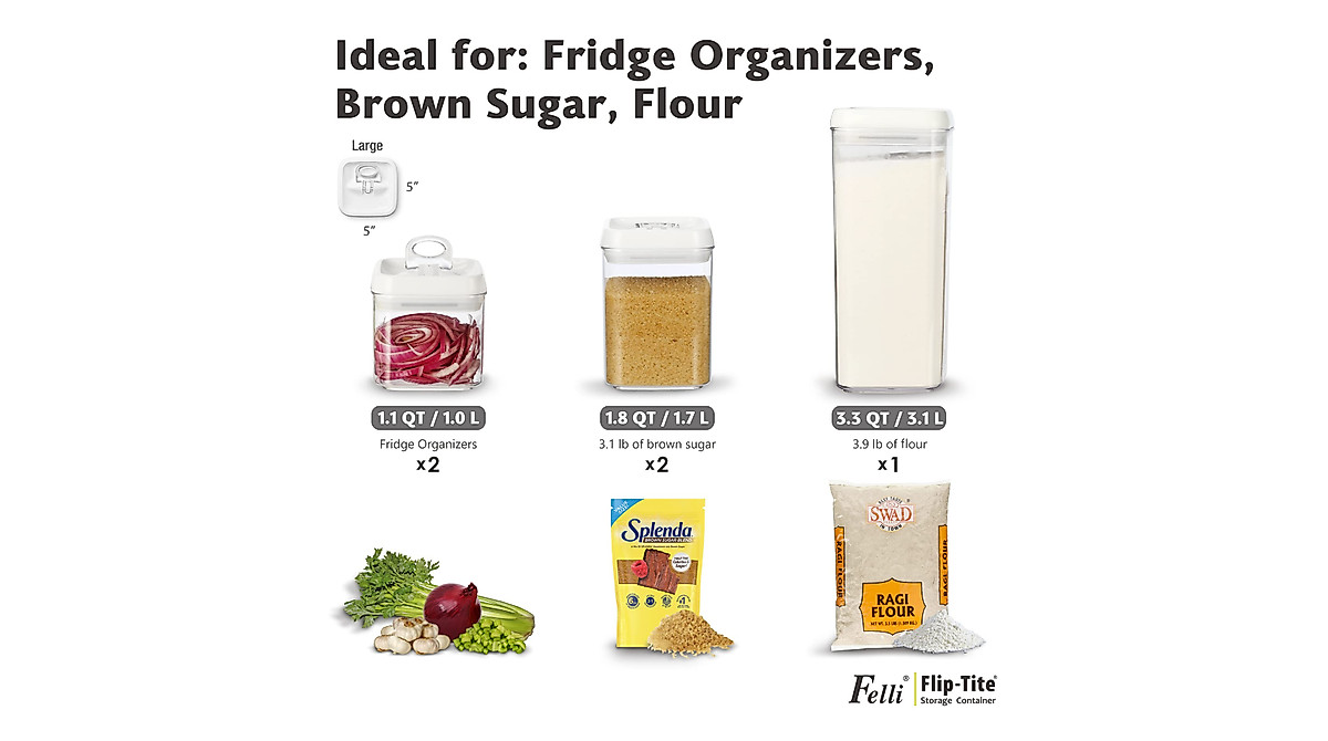 Felli Flip Tite Large 5pc Airtight Food Storage Containers