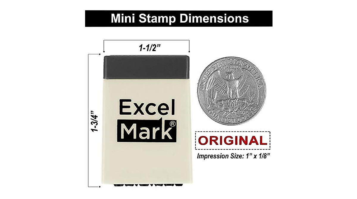 ExcelMark Mini Office Stamp Set with Red Ink