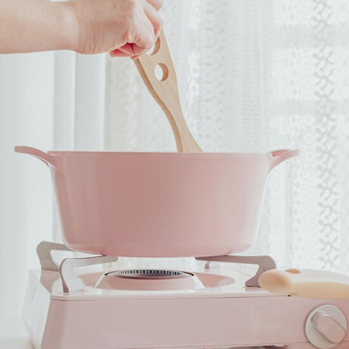 Kitchen Essential 6-Piece Retro Pot Set with Lid, Healthy Cooking Nonstick Ceramic Coating Casserole, Made in Korea