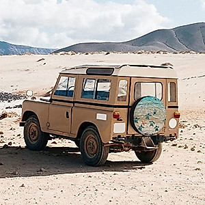 Sea Turtle Starfish Spare Tire Cover Wheel Protectors Cover Weatherproof Sun Protection Tyre Covers,14" 15" 16" 17"