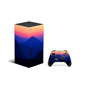 ZOOMHITSKINS Compatible with X1 Series X, Landscapes Mountain Sky Sunset Blue Yellow Orange, Durable, Bubble-Free, Made in USA