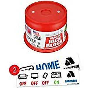 Andersen Hitches 3608 | Trailer Jack Block with Magnets | Camper, RV Jack | Stabilize Your RV, Trailer, Camper - Eliminate Sway | Andersen Bumper Stickers Included
