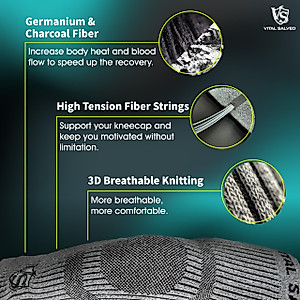 Vital Salveo-Compression Recovery Knee Sleeve/Brace S-Support, Pain Relief, Protects Joint - Ideal for Sports and Daily Wear-Dary Grey (1 Pair)-XXXL