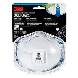 3M Chemical Odor Cool Flow Valved Respirator, 2-Pack