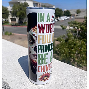 QICD 20 oz Insulated Double Wall Stainless Steel Tumbler with Spill Proof Lid and Reusable Straw, Water Bottle Coffee, Mexican Latina Chingona Princess Cup Mug Tumbler (Chingona1)