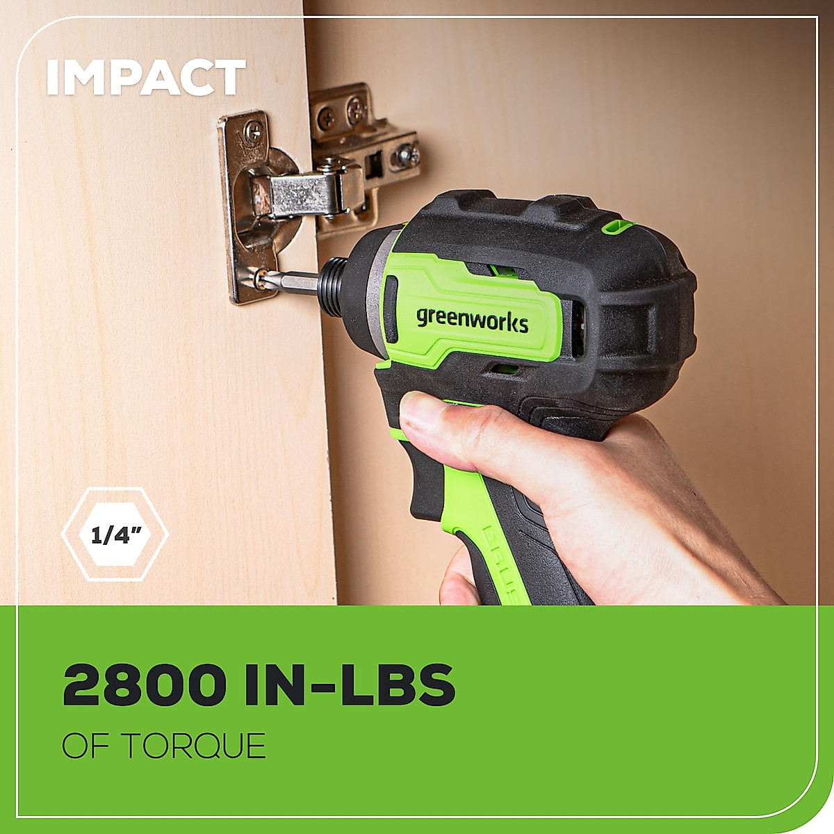 Greenworks 24V Cordless Drill Impact Driver Combo kit, 1/2” Drill & 1/4” Hex Impact Driver Brushless Power Tool Kit, Included 2 Batteries, 1 Charger, 8 pcs Bit Set & Bag