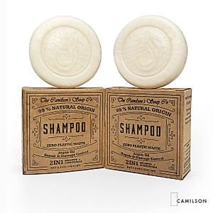 CAMILSON Argan Oil Shampoo Bar, Natural Origin Pack of 2, 7 Oz, Conditioner Bars Treatment for Nourish Deep Moisture, Moisturizing for Dry, Damaged & Dull Hair, Plant Based, Eco-Friendly Natural Origin