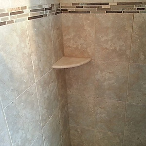 Crema Marfil Marble Both Side Polished Bathroom Corner Shelf 9''x9'' by Tile Spot