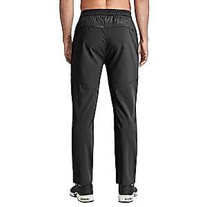 TACVASEN Hiking Pants Mens Gym Pants Men Jogger Pants for Men Fishing Pants for Men Quick Dry Pants Men Running Pants Men Track Pants Men Black