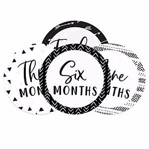 Baby Milestone Signs/Black and White Monthly Milestones/Geometric Infant Photo Prop