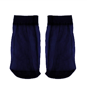 JEATHA 3 Pairs Summer Silk Thin Ankle Sheer Socks Anti-slip Casual Short Over Ankle Socks Stretchy Hosiery for Men Women Navy Blue One Size