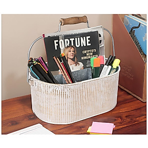 Galvanized Metal Caddy with 4 Compartments, Kitchen Utensil Holder, Metal Caddy, Picnic Caddy, Rustic Farmhouse Galvanized, Multipurpose Storage Bin, Metal Garden Planters- Hammered - Antique Grey