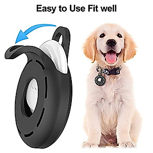 Migeec AirTag Holder Soft Silicone AirTag case 4 Pack AirTag Keychain Accessories Easy to Attach to Wallets, Keys, Pet Collars (Black)