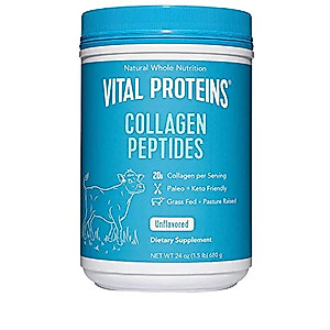 Vital Proteins Natural Whole Nutrition Collagen Peptides - Pasture Raised, Grass Fed, Paleo Friendly, Gluten Free, Single Ingredient - 24 Ounce