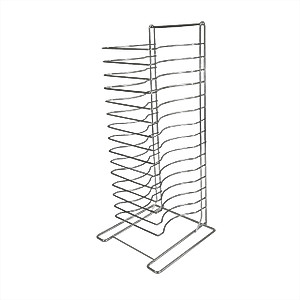 TrueCraftware- 15 Tier Chrome Plated Pizza Pan Rack- Pizza Pan Rack Holder Safe Sturdy 15- Slot Pizza Pan Rack for Pizza Pan Pizza Trays Pizza Screens for Home Kitchen Restaurant Catering