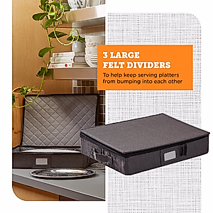 storageLAB China Storage Containers, Containers for Organizing, Hard Shell Case, Felt Plate Dividers, Moving Supplies, Storage Box, Wine, Dishes, Glasses Storage, Charger Plates Storage Containers