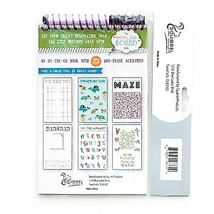 Squirrel Products Original I'm Bored Children's Activity Book, Dry Erase Road Trip Essentials for Kids, Screen Free Activities for Kids Ages 3 and Up