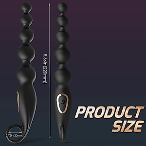 Anal Beads Sex Toys for Men - Vibrating Anal Plug Anal Toys, Butt Plug Prostate Massager Adult Toys, Male Sex Toys Clitoral G-Spot Stimulator for Men Women Couples Pleasure (Black)