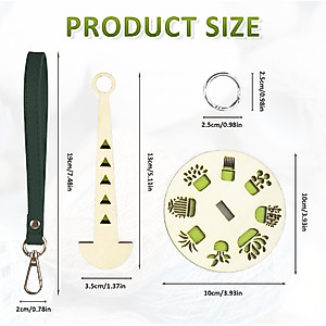 WOODOUNAI Portable Yarn Holder with Wrist Strap - Ultimate Yarn Organizer with Wrist Strap & Wooden Stand - Prevents Tangling for Effortless Crocheting and Knitting On-The-Go (Green)