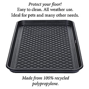 Great Working Tools Boot Trays for Entryway, Set of 2 Heavy Duty Shoe Trays All Season Muddy Mats Wet Shoe Tray Snow Boot Tray - Black, 30" x 15" x 1.2"