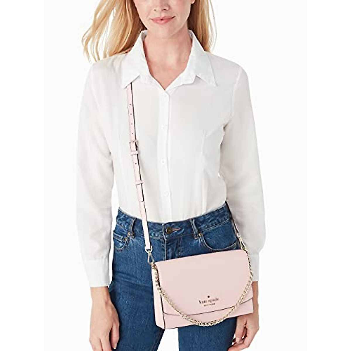 Kate Spade New York Cameron Street Chain 3 in 1 Clutch Shoulder Bag Crossbody Bag, Carson light pink